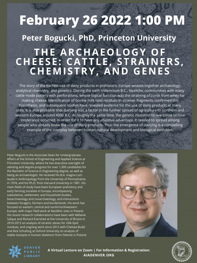 AIA Event Listings - The Archaeology of Cheese: Cattle, Strainers ...