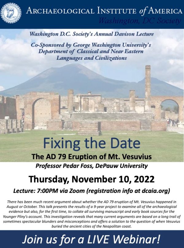 AIA Event Listings - Fixing the Date: The AD 79 Eruption of Mt ...
